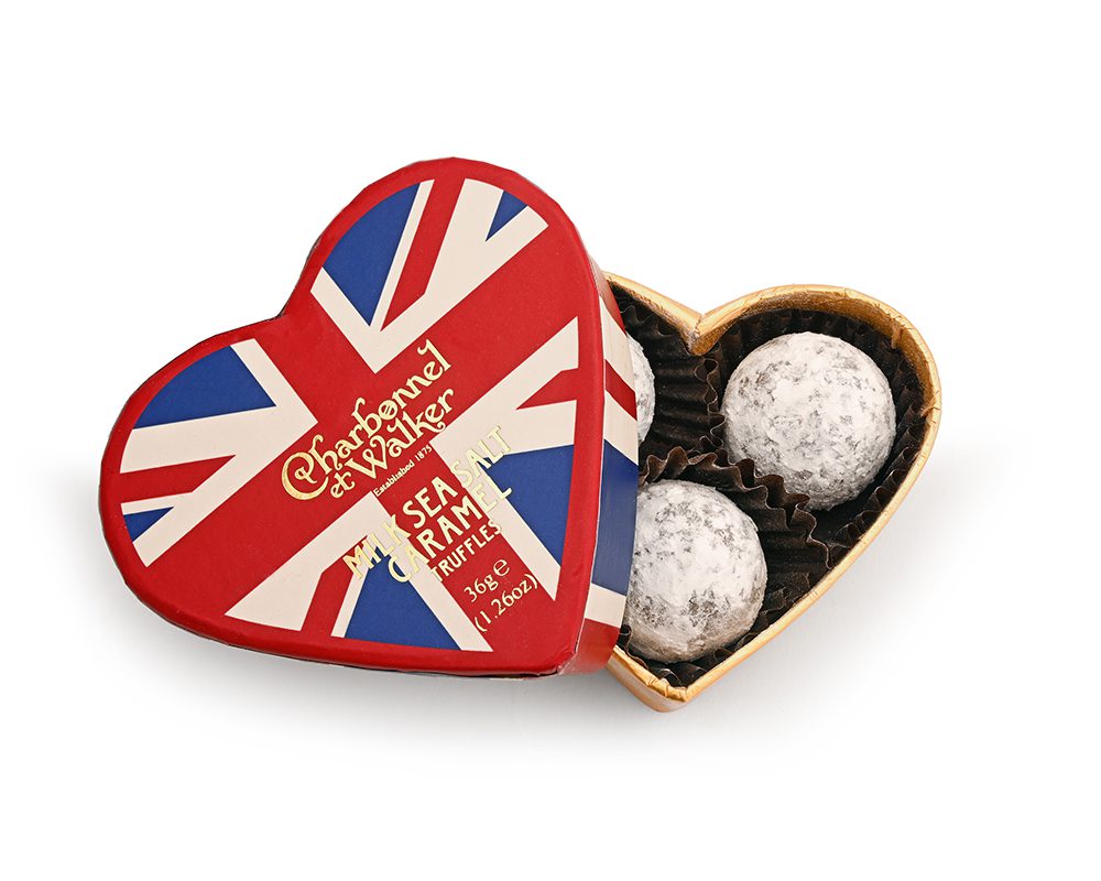 Charbonnel et Walker Milk Sea Salt Union Jack Heart 35g - Gifted Boston Spa