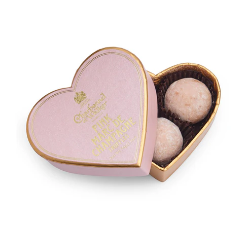 Charbonnel et Walker Pink Marc de Champagne Chocolate Truffles Heart ...